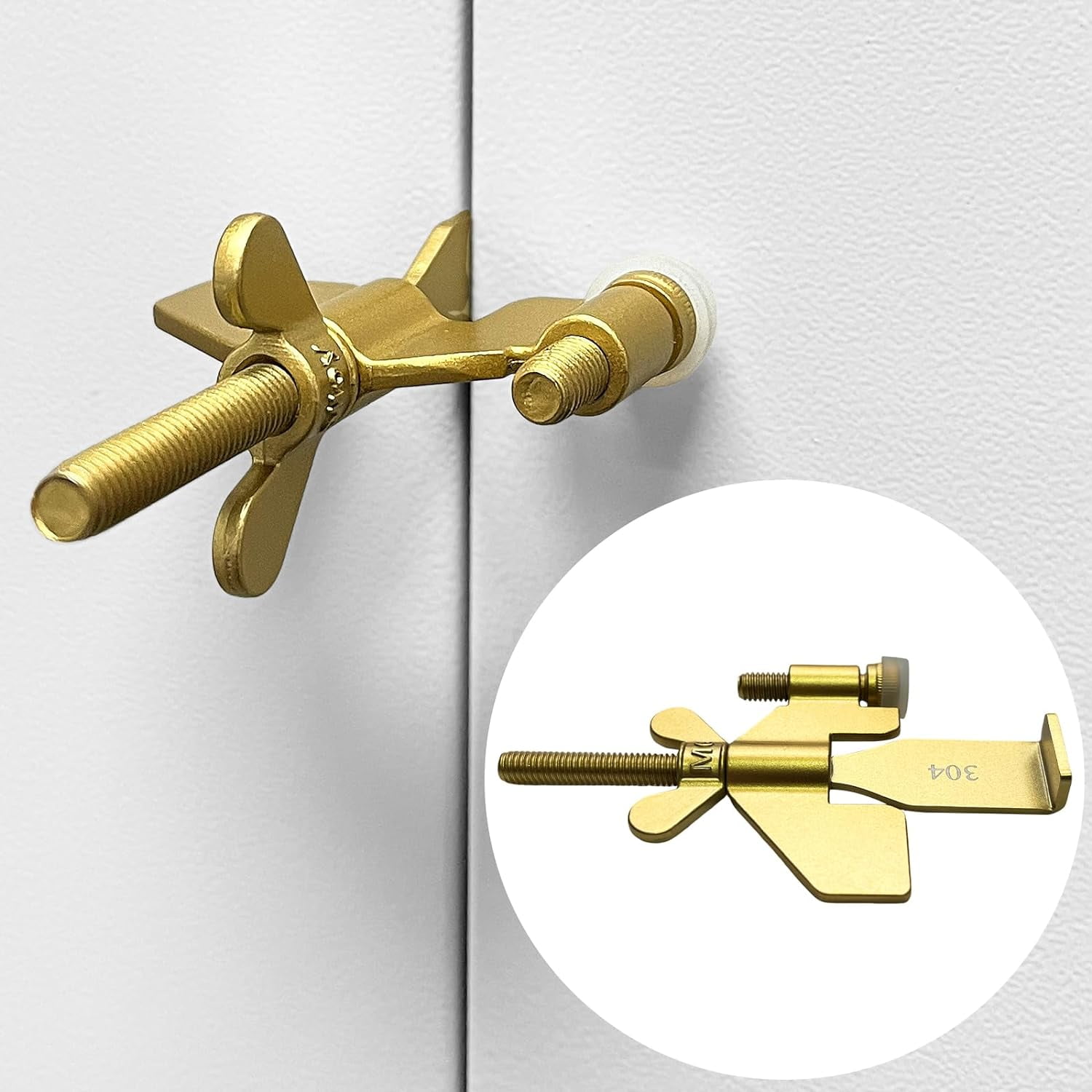 Golden Portable Door Lock Home Security Door Locker Travel Lockdown ...