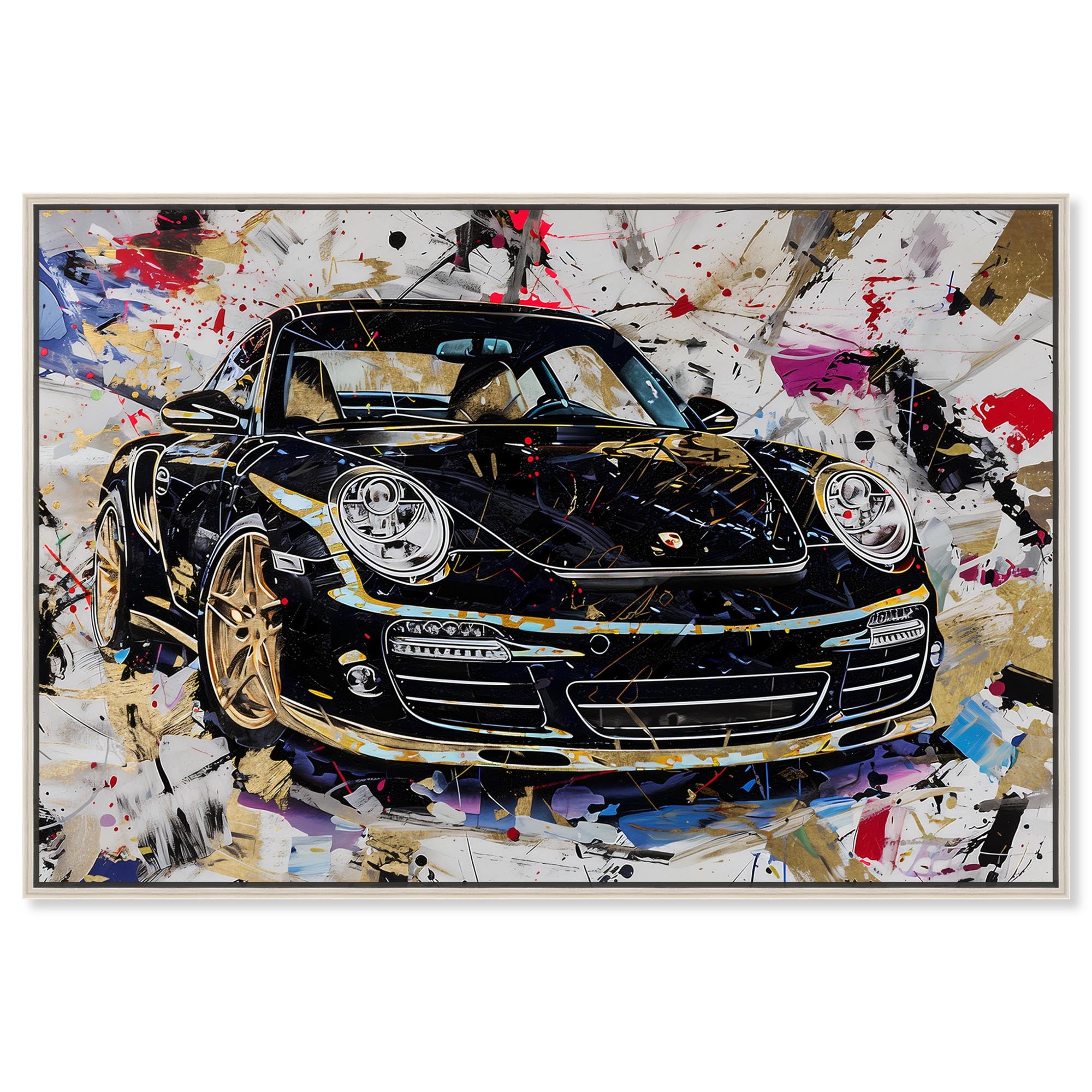 Golden Primary Luxury Car Canvas Luxe Car Art by Art Remedy, Silver ...