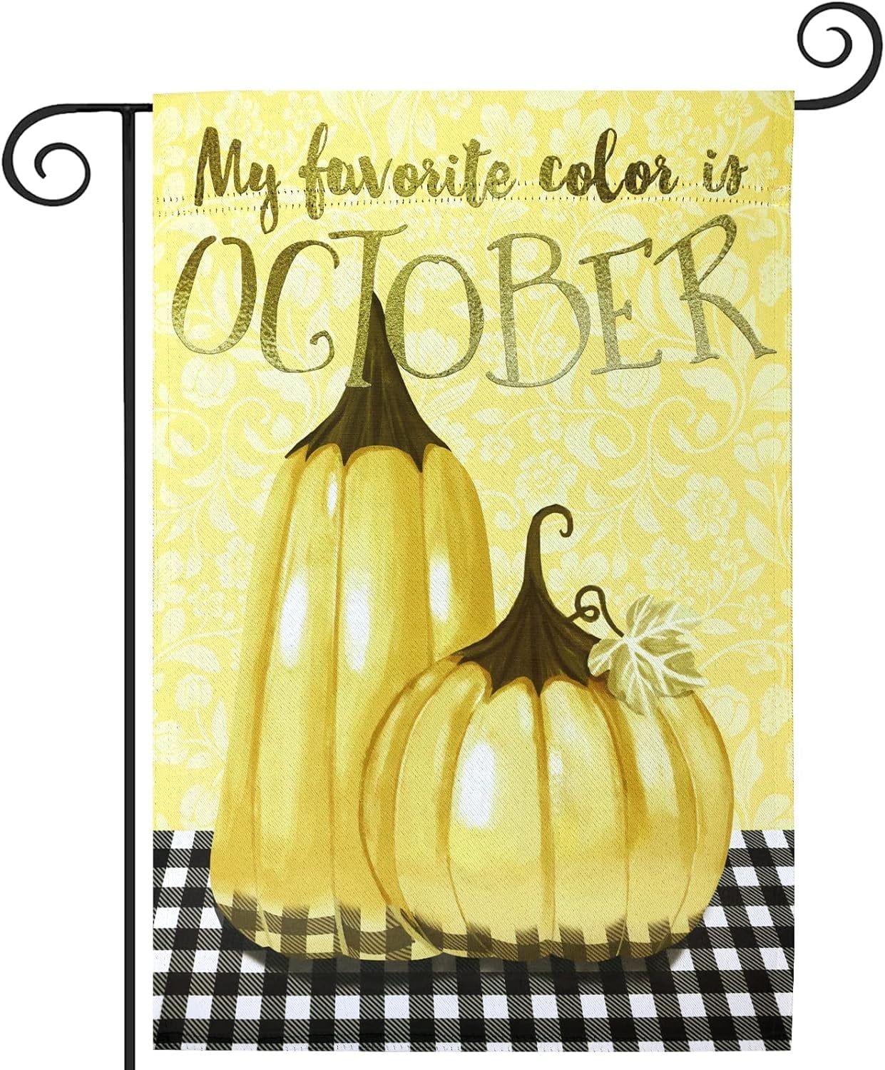 Golden Pumpkin Fall Garden Flag,12.5x18 Inch Vertical Double Sided "My ...