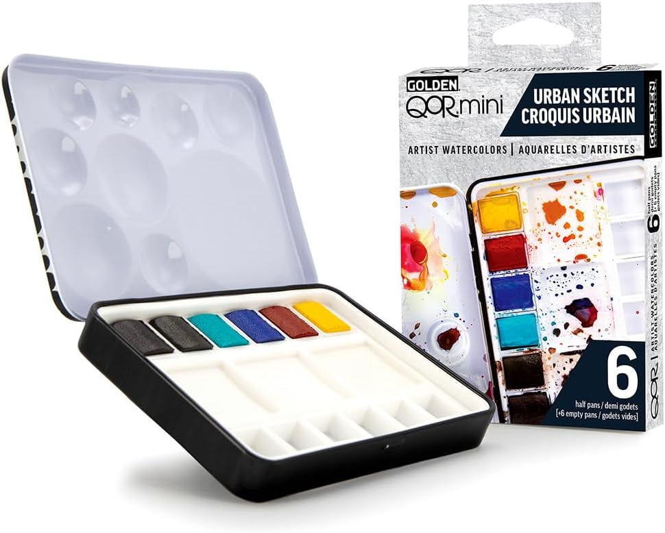 Golden® QoR® Mini Urban Sketch Artist Watercolor Set – 12 Color Palette ...