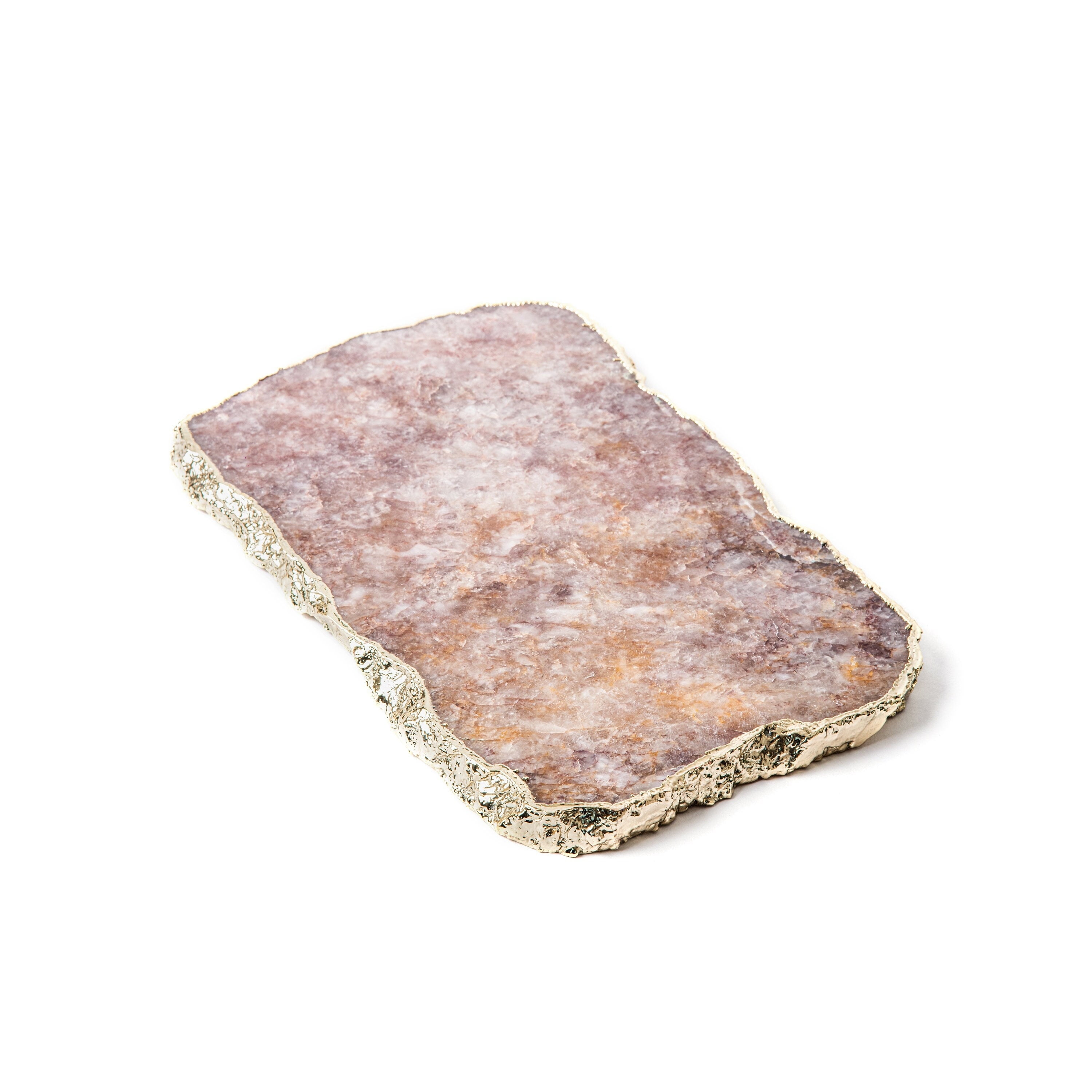 Golden Quartz Cheese Board Natural Crystal Platter Charcuterie Tray for ...