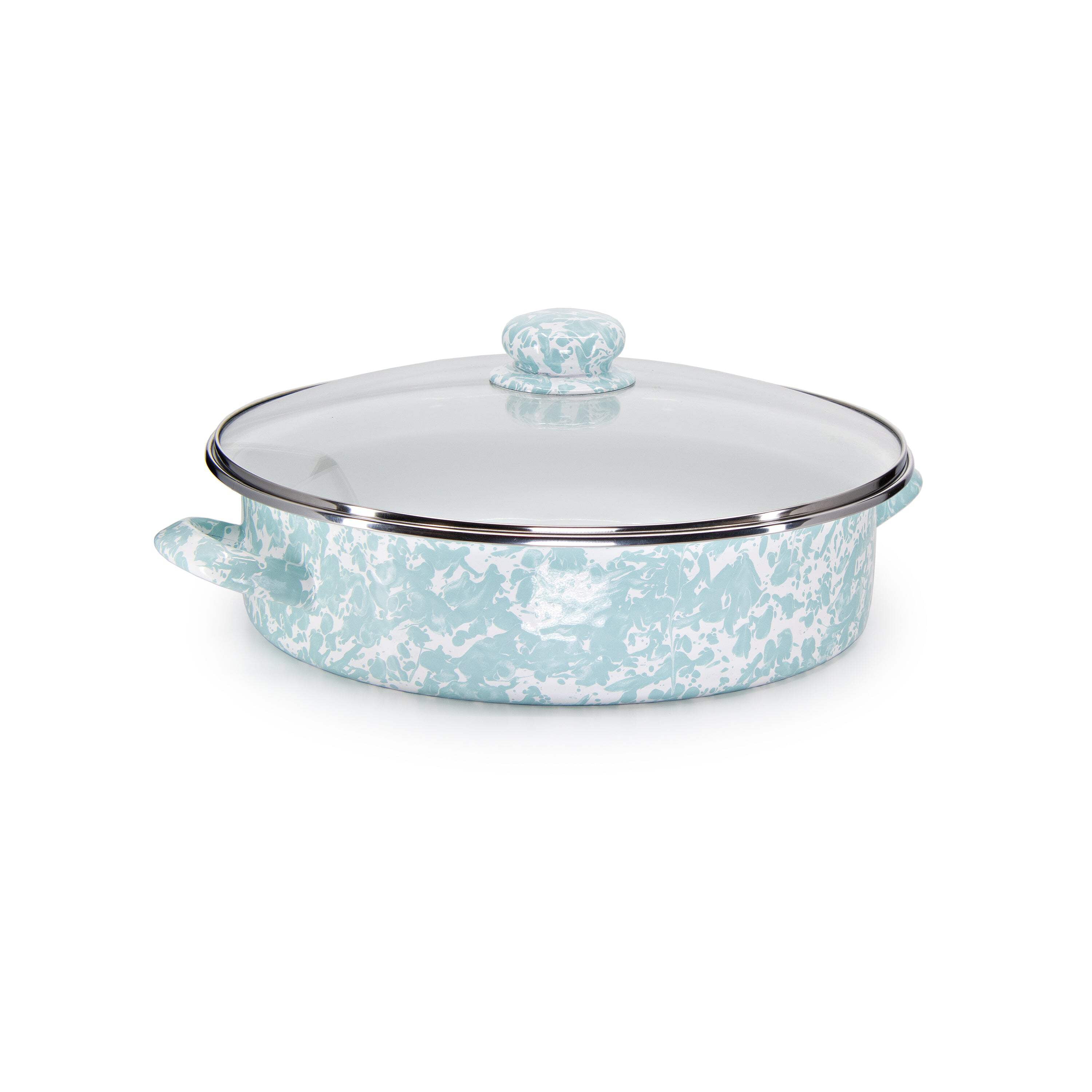 Sea Glass Pattern 5 qt Saute Pan Golden Rabbit Enamelware - Walmart.com