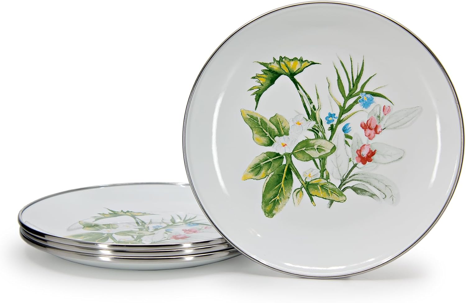 Golden Rabbit Enamelware - Set of 4-8.5" Sandwich Plates (Herb ...