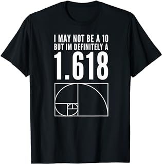 Golden Ratio 1.618 Fibonacci Sequence Math and Design Humor T-Shirt ...