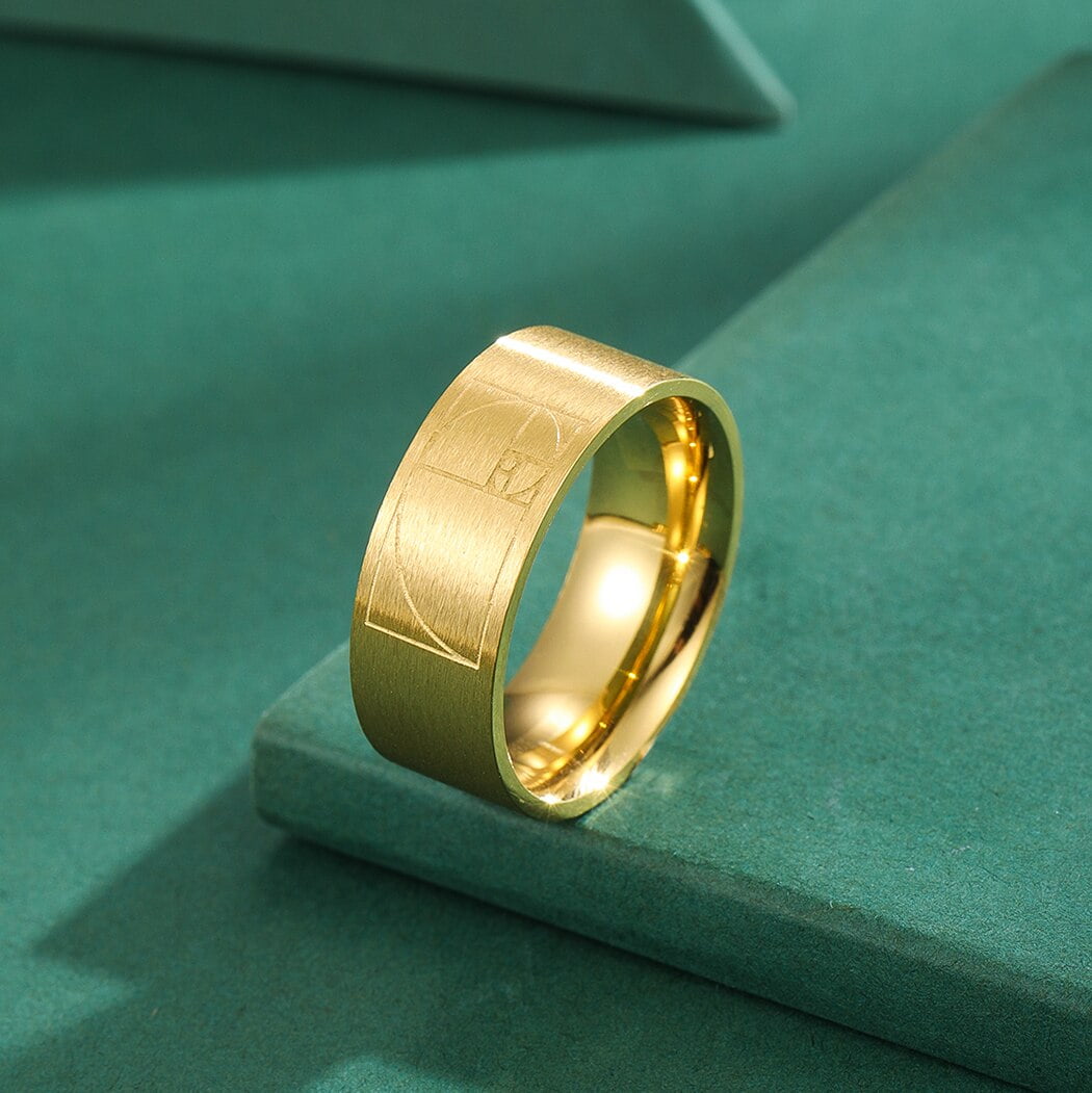 Golden Ratio Band Fibonacci Math Band Ring Stainless Steel Wedding ...