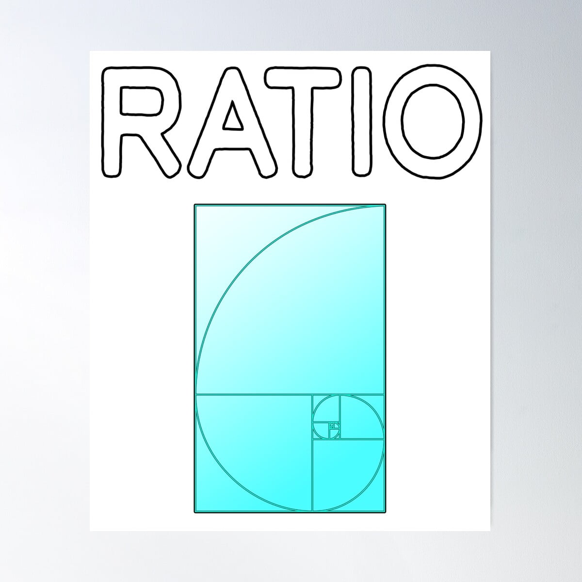 Golden Ratio Fibonacci Sequence Poster Wall Art, Modern Wall Decor For ...
