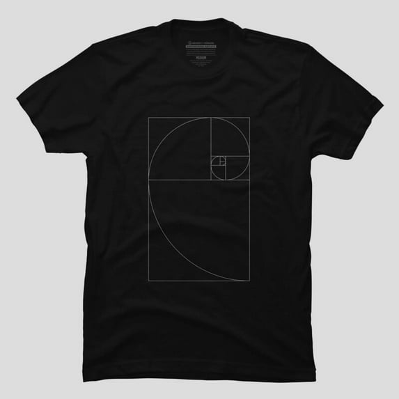 Golden Ratio Fibonacci Spiral Geometry Math Symbol H27118 T-Shirt, for ...