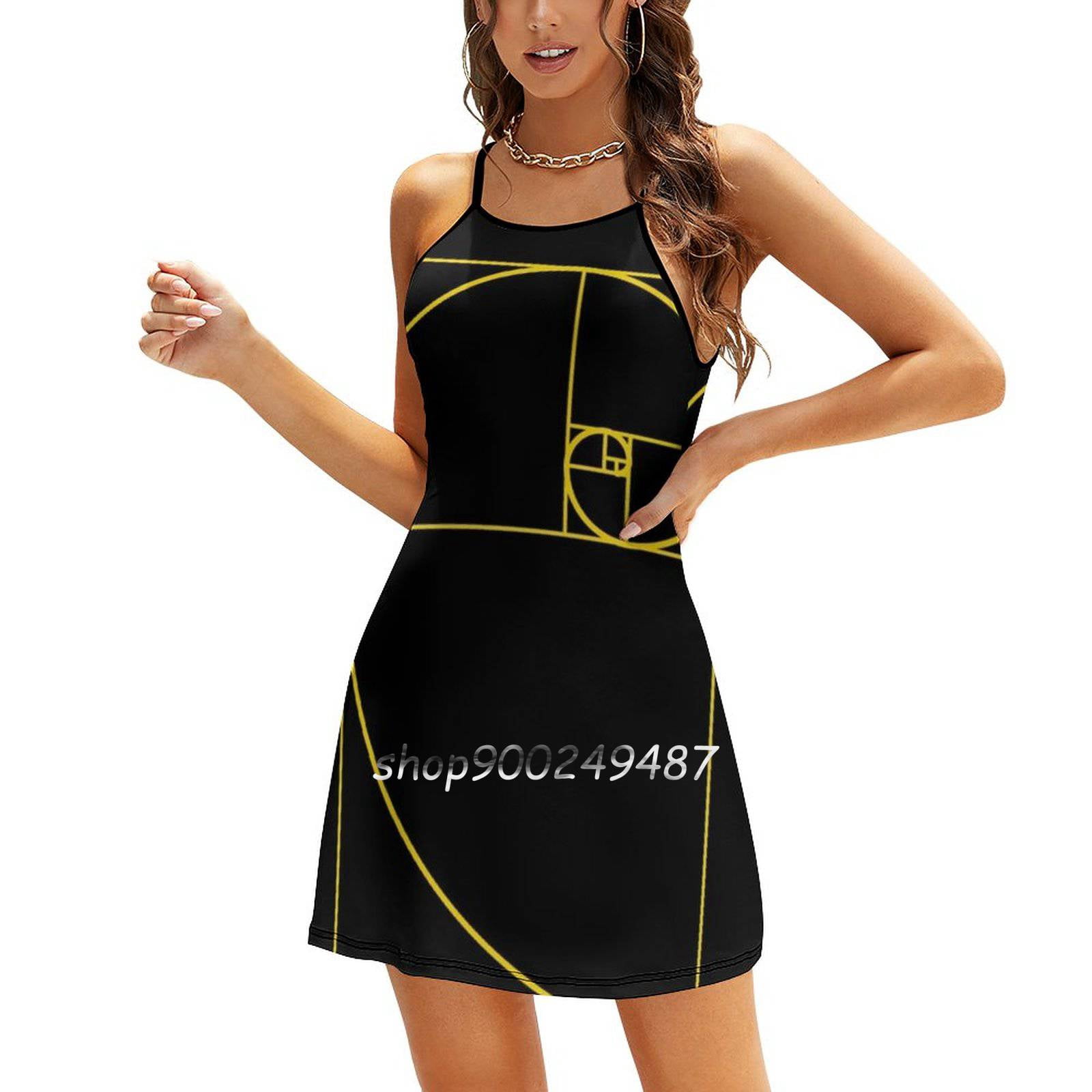 Golden Ratio Spiral Fibonacci Spiral Square Neck Dress Sweet Summer ...