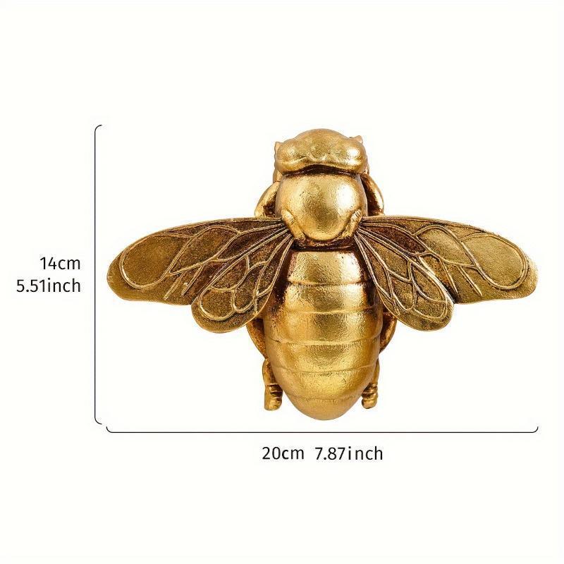 Golden Resin Bee Wall Mounted Decorative Artwork for Living Room ...