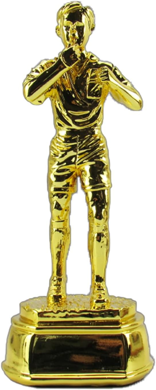Golden Resin Football Referee Themed Trophy, Judge Whistle Action Style ...