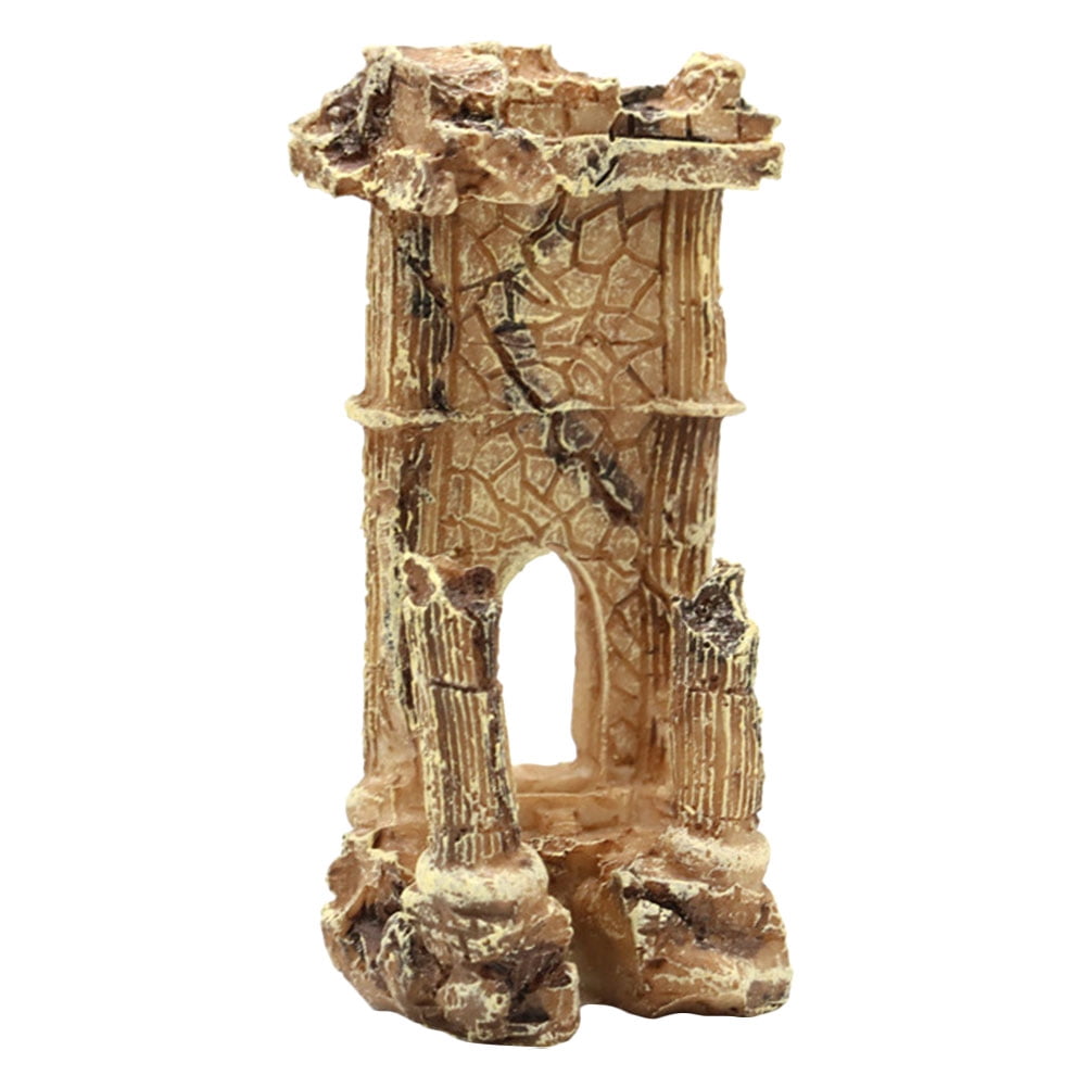 Golden Resin Roman Column Fish Tank Decor Lifelike and Durable for Home ...