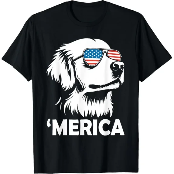 Golden Retriever 4Th Of July Merica T-Shirt - Walmart.com
