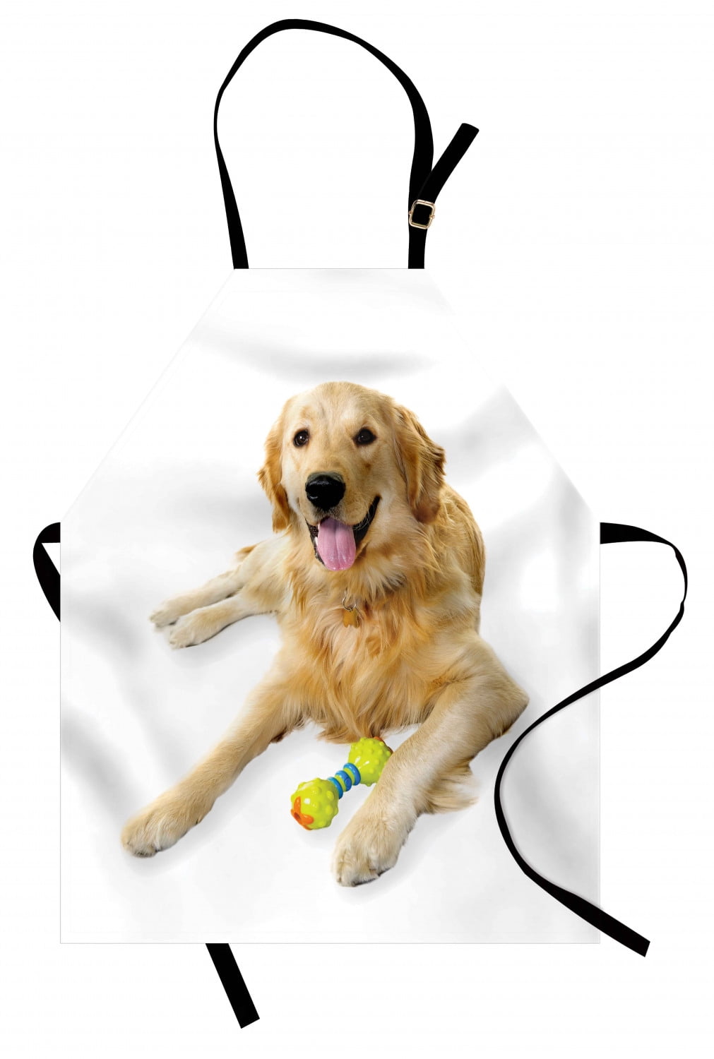 Golden Retriever Apron Pet Dog Laying down with Toy Friendly Domestic ...