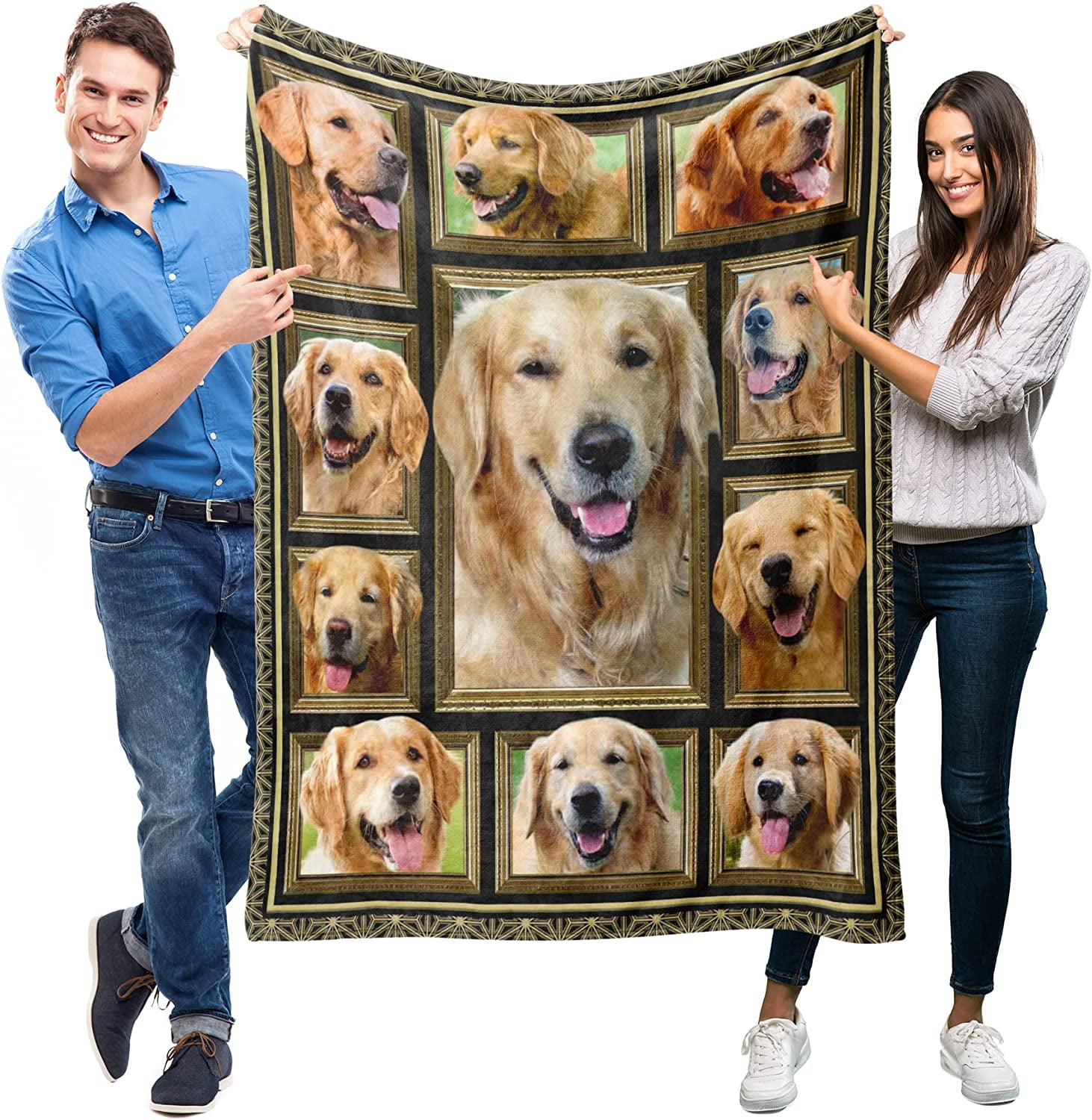 Golden Retriever Blanket for Women Men Kids, Golden Retriever Gifts for ...