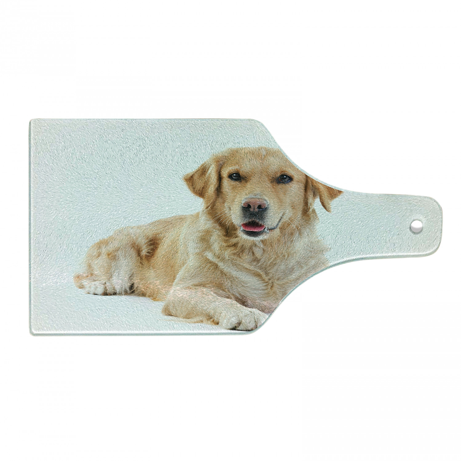 Golden Retriever Cutting Board, Young Pedigree Puppy Laying over White ...