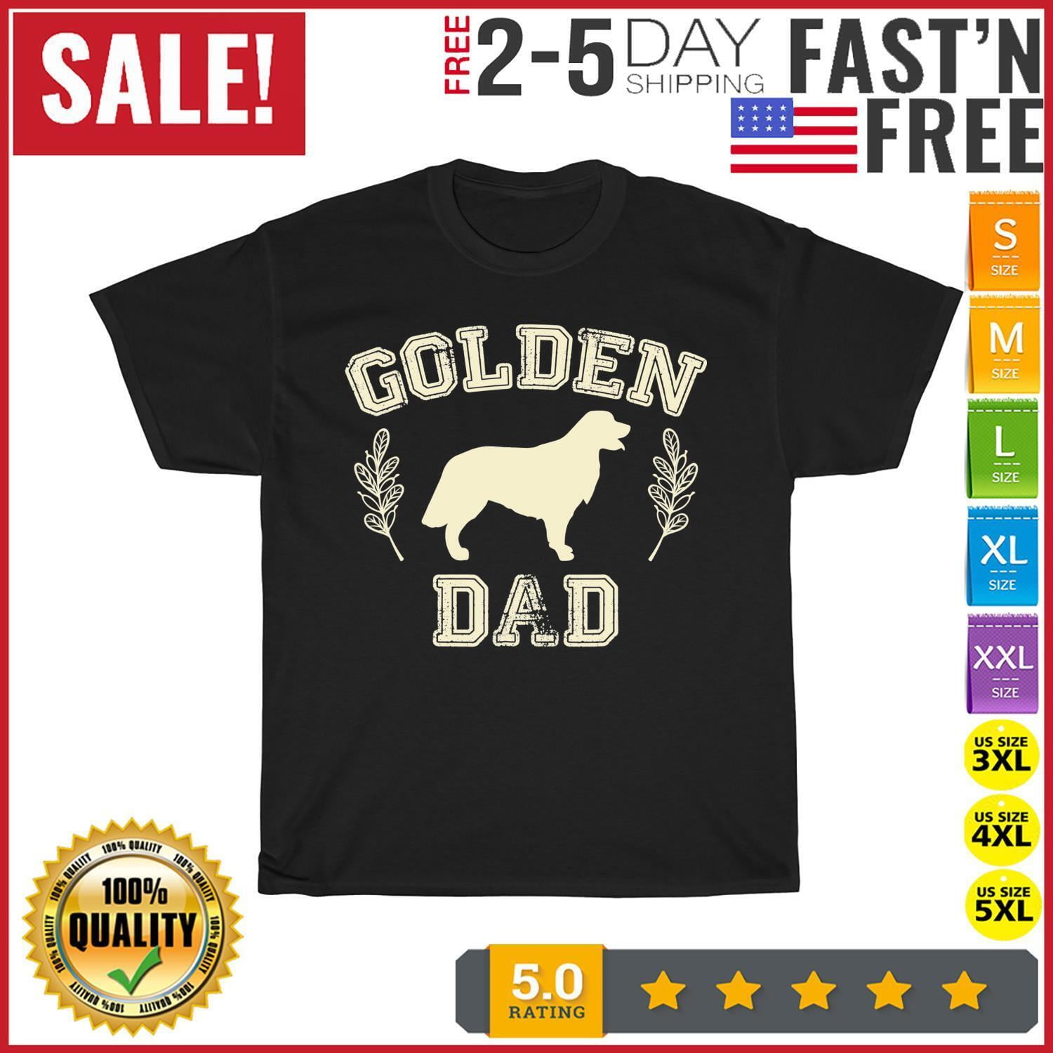 Golden Retriever Dad Vintage T Shirt Men Fashion 2023 Women T Shirt Short Sleeve - Walmart.com