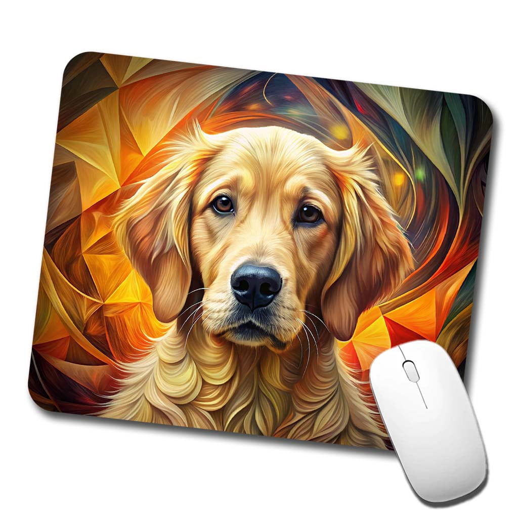 Golden Retriever Dog Abstract Art Mouse Pad Low Profile Gaming Mat ...