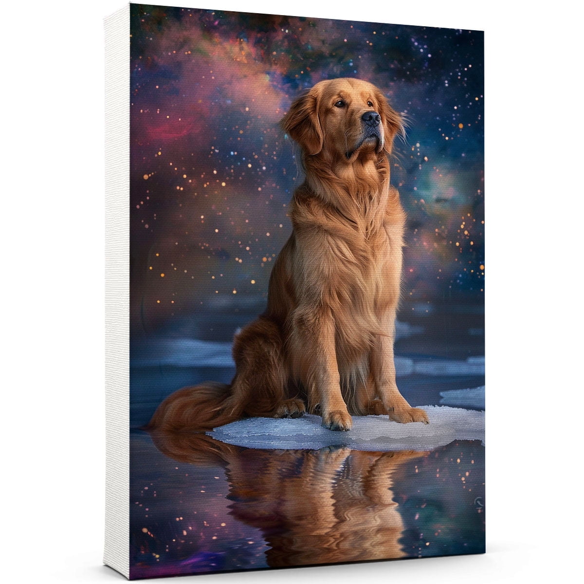 Golden Retriever Dog Art Starry Night-Inspired - Contemporary Abstract ...
