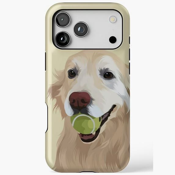 Golden Retriever Dog Ball Play Case for iPhone 11 12 13 14 15 16 17 Pro ...