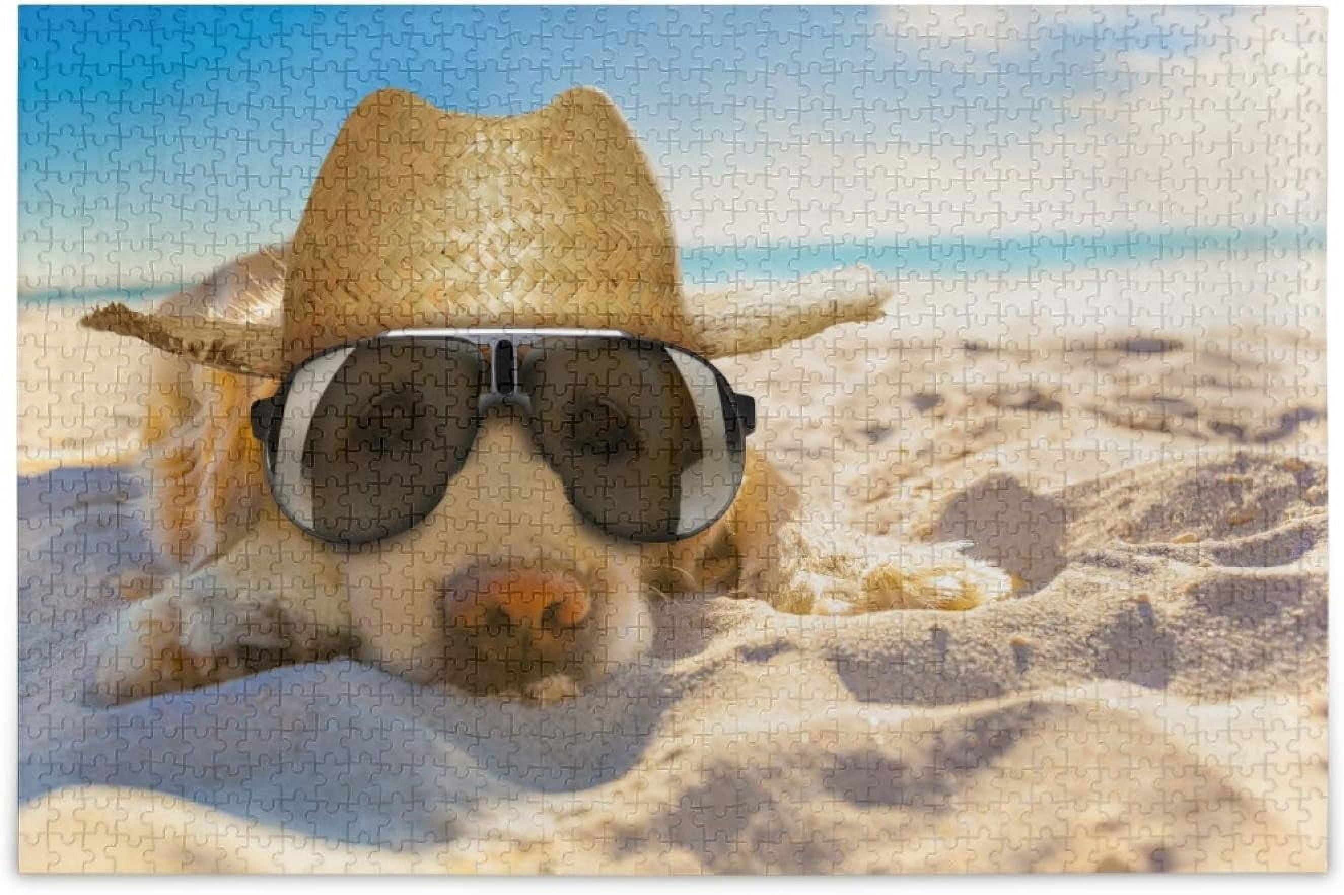 Golden Retriever Dog Beach Jigsaw Puzzle 1000 Pieces Summer Vacation ...