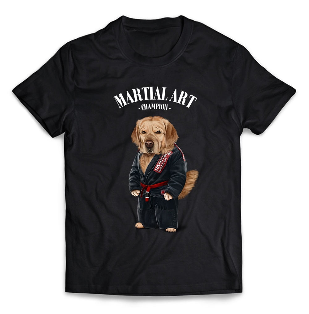 Golden Retriever Dog Sensei in Black Judogi Karate Martial Art, Unisex ...