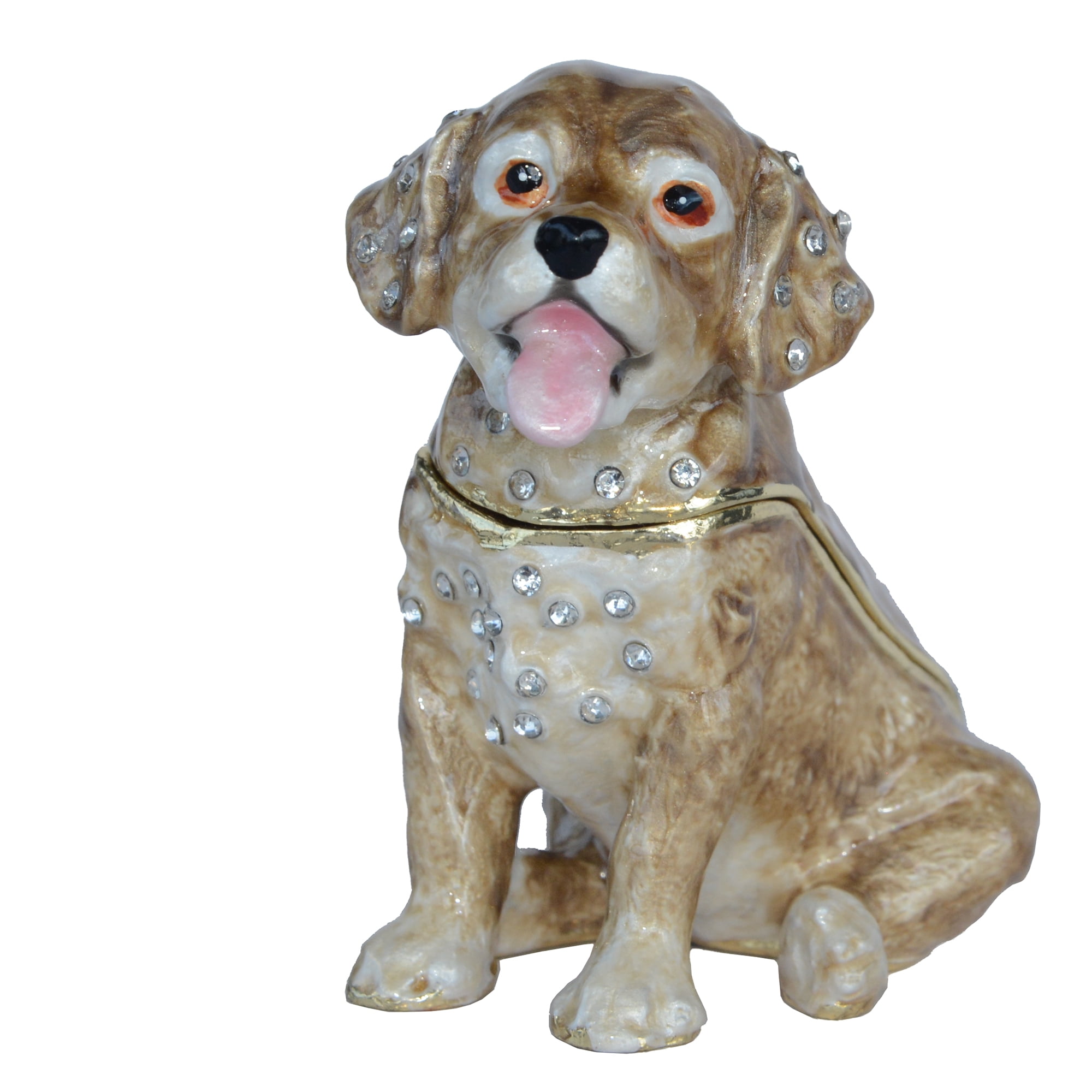 Golden Retriever Dog Trinket Box Enameled Painted Keepsake Box Metal ...