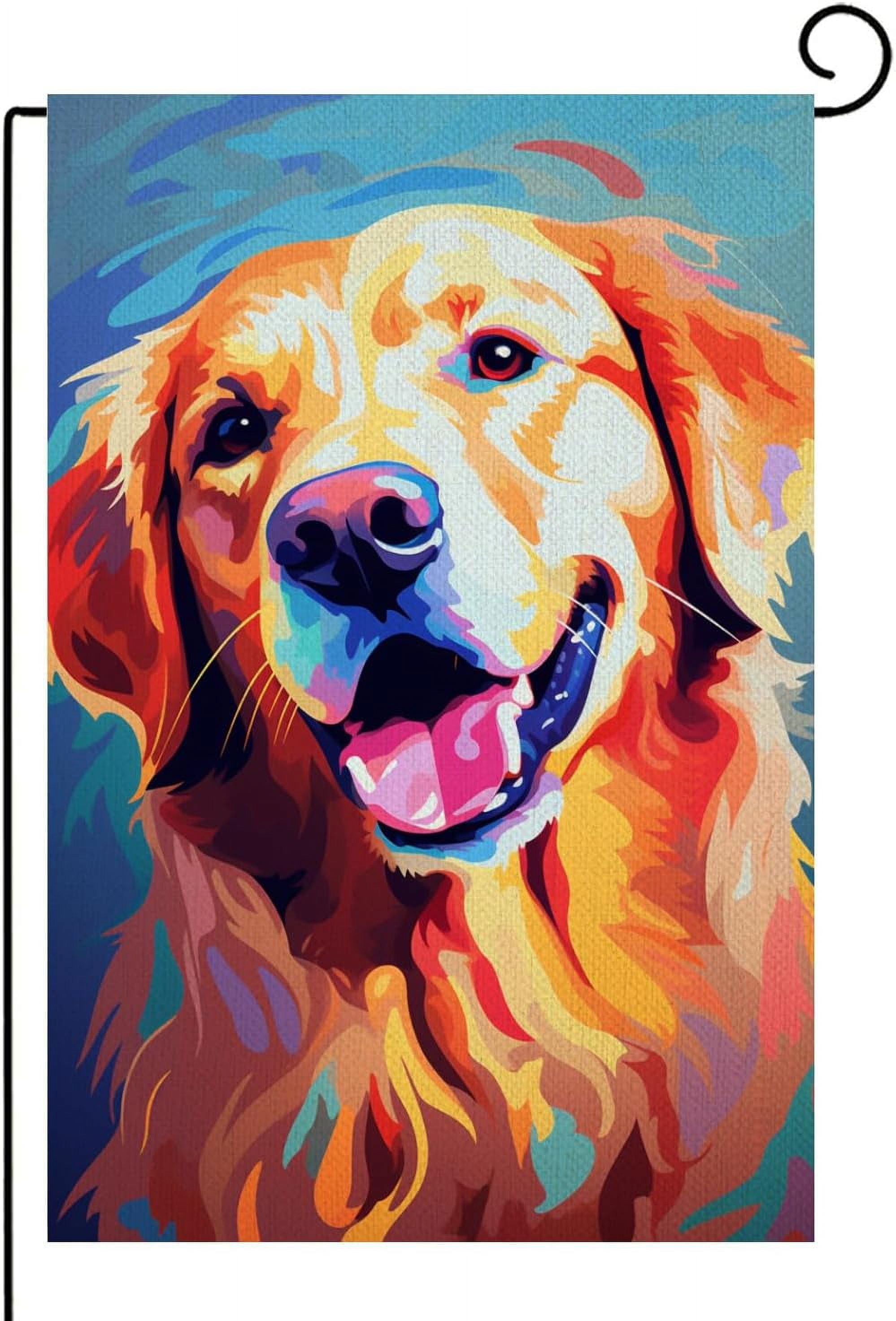 Golden Retriever Dog Watercolor Garden Flag Vertical Double Sided ...