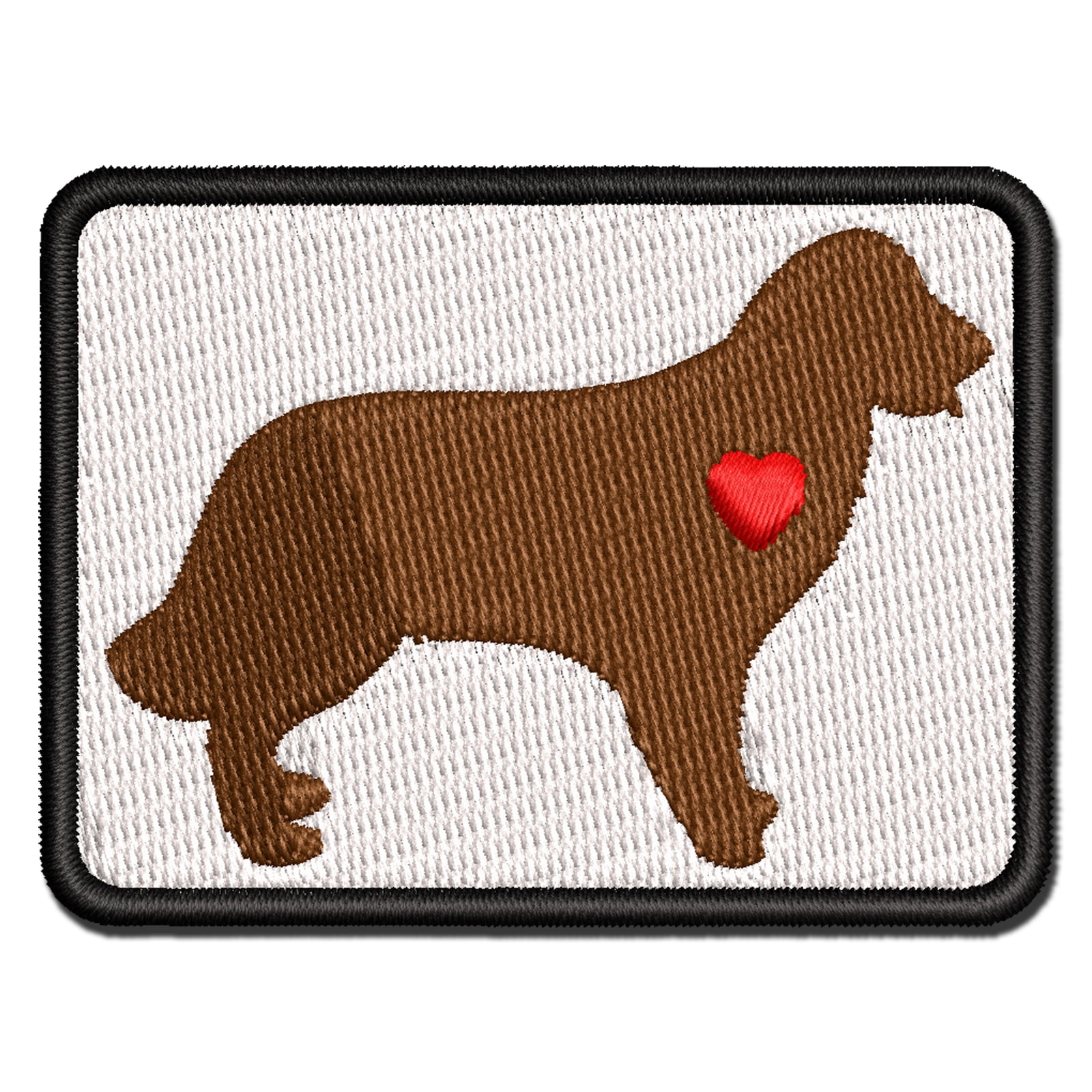 Golden Retriever Dog with Heart Applique Multi-Color Embroidered Hook & Loop Patch - 3 Inch ...