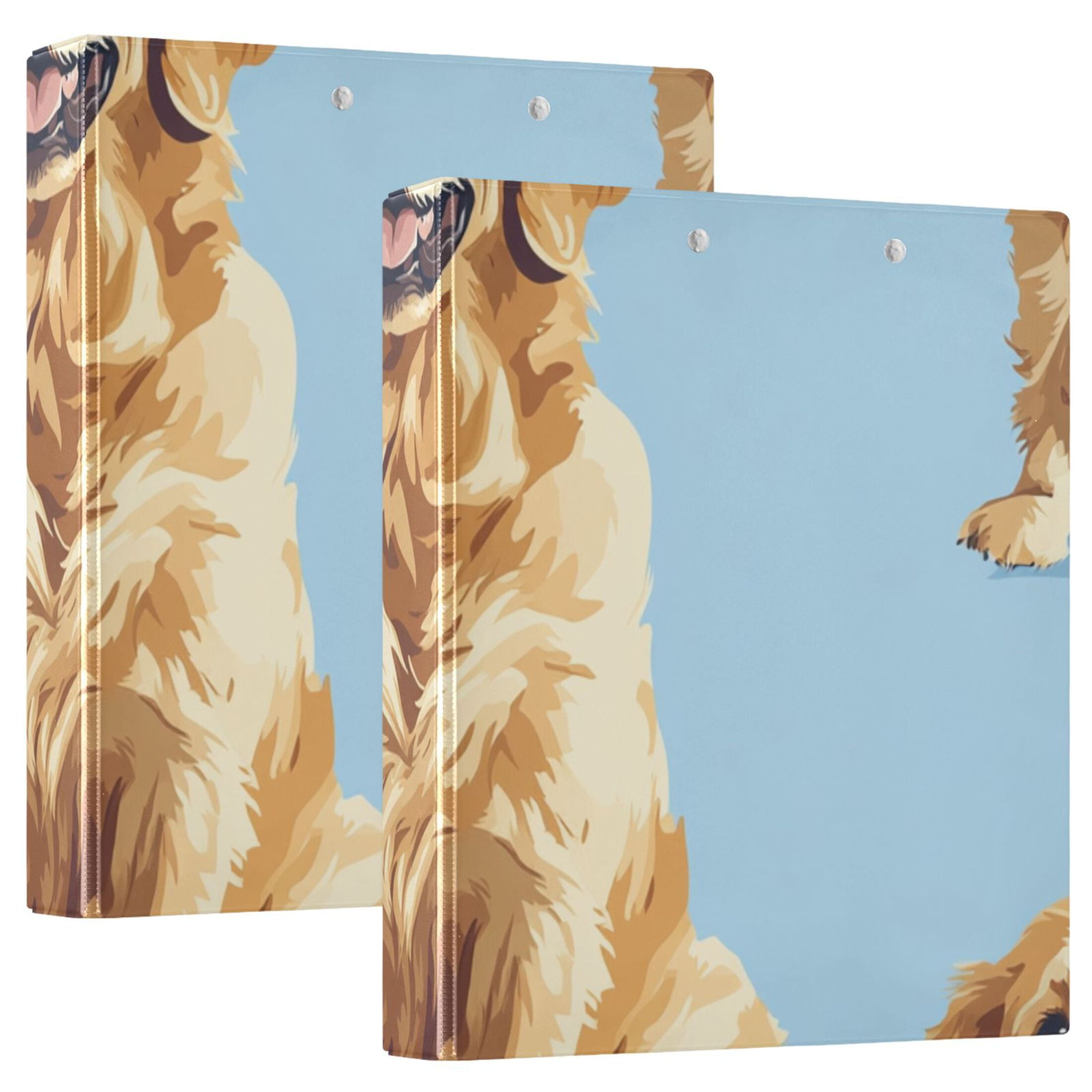 Golden Retriever Dogs 3 Ring Binders 1.5 inch Hardcover File Folders ...