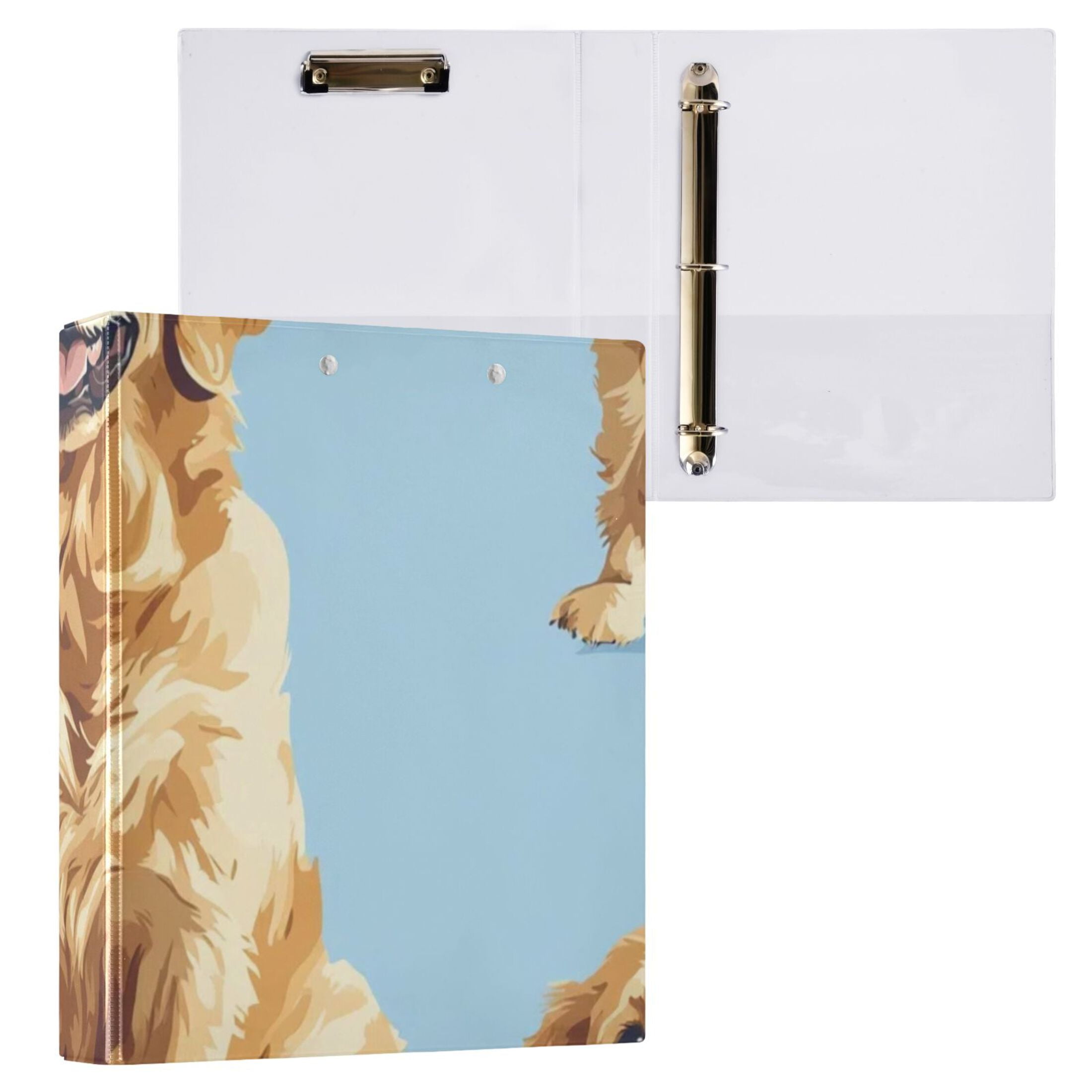 Golden Retriever Dogs 3 Ring Binders 1.5 inch Hardcover File Folders ...