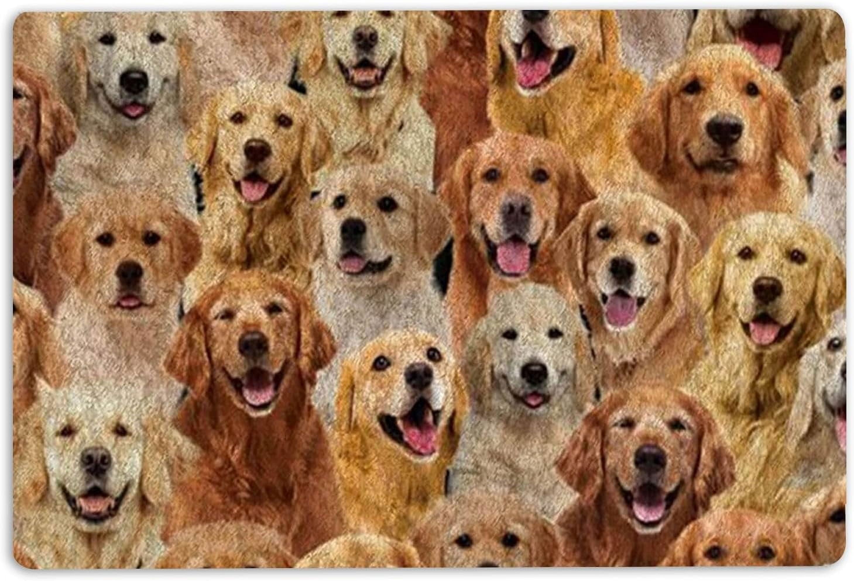 Golden Retriever Door Mat A Bunch of Golden Retrievers Dog Pattern ...