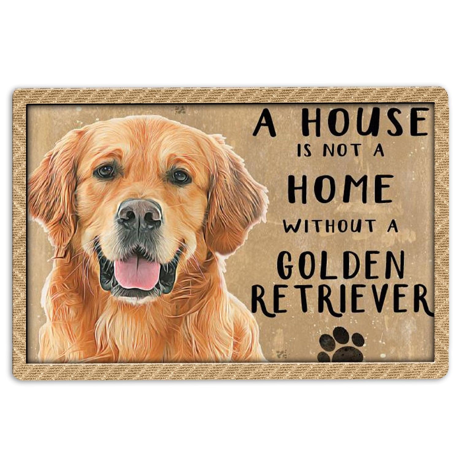 Golden Retriever Door Mat A House is Not A Home Without Golden ...