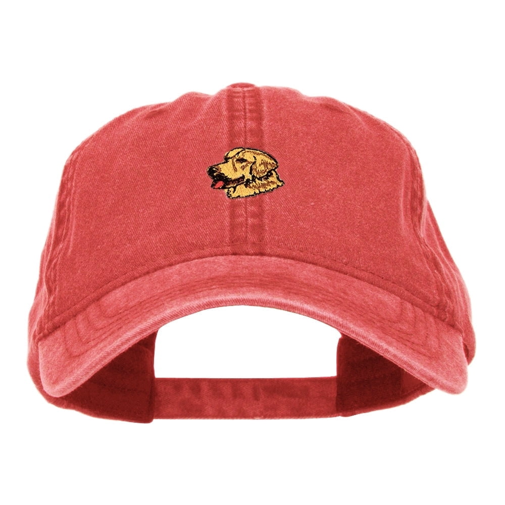 Golden Retriever Embroidered Washed Cap - Red OSFM - Walmart.com