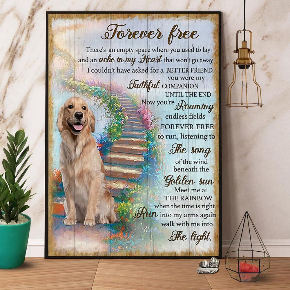 Golden Retriever Forever Free Paper Poster No Frame Matte Wall Art ...