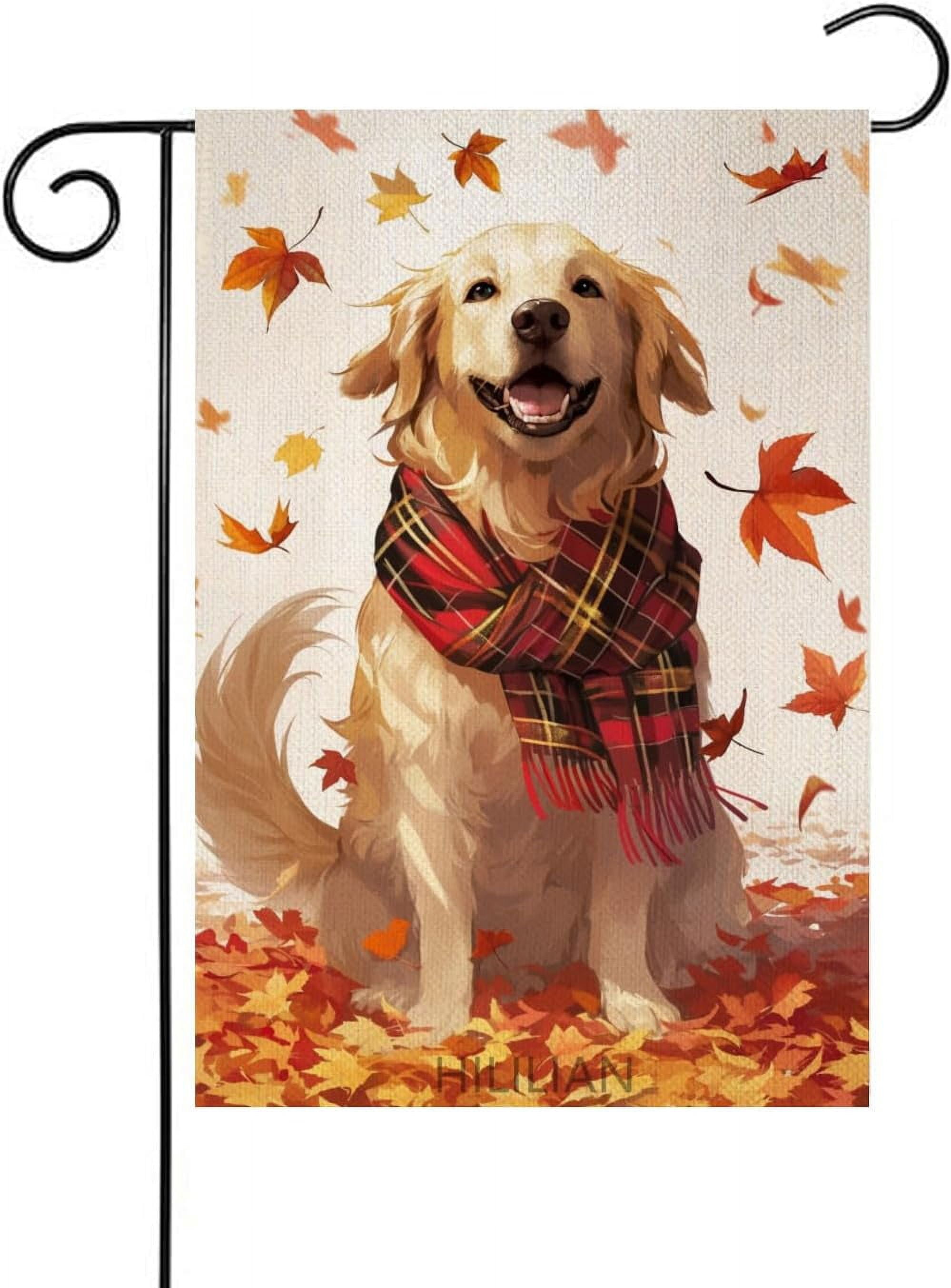 Golden Retriever Garden Flag Home Garden Welcome Dog Fall Yard Flag ...
