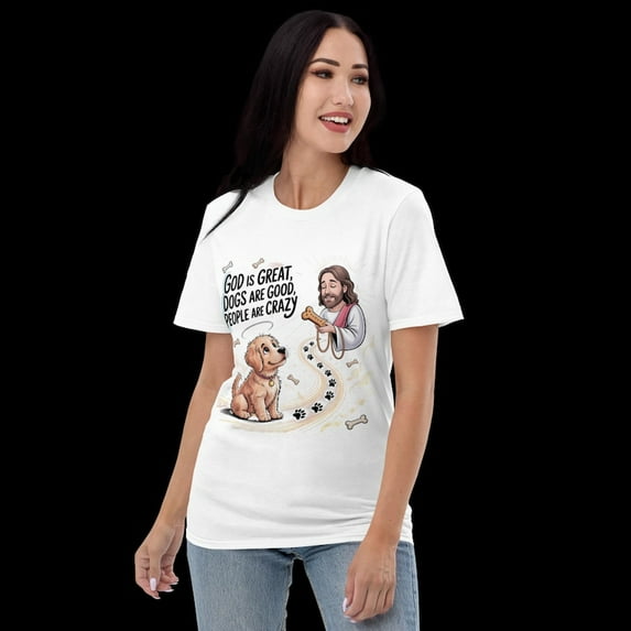 Golden Retriever God Is Great Dogs Are Good People Graphic Tee Pet ...