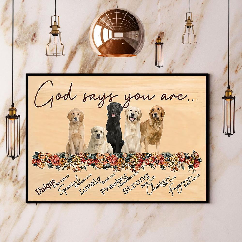 Golden Retriever God Says You Are Unique Special Lovely Paper Poster No ...