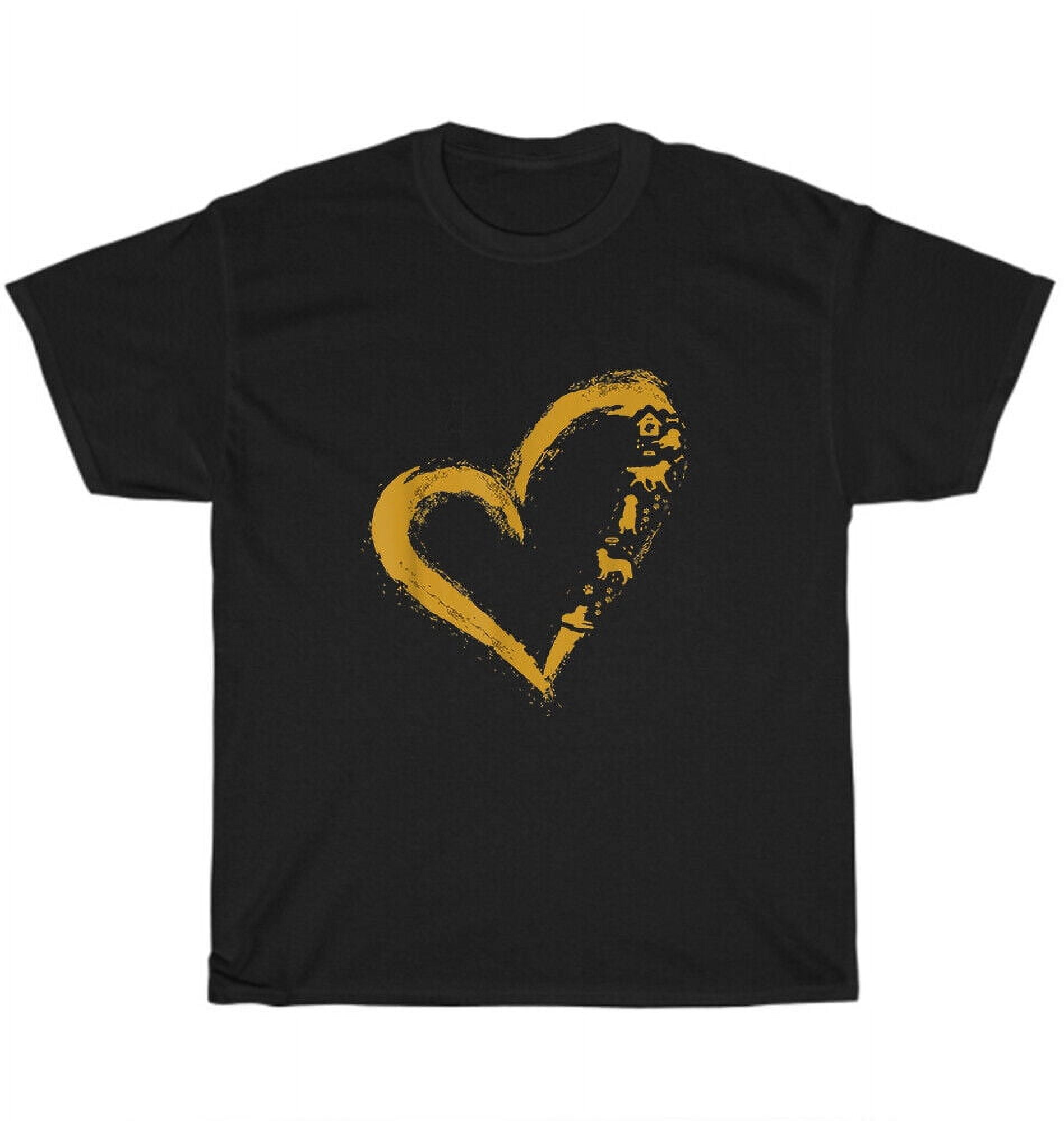 Golden Retriever Gold Dog Heart Shape Golden Dogs Pet Lover T-Shirt ...