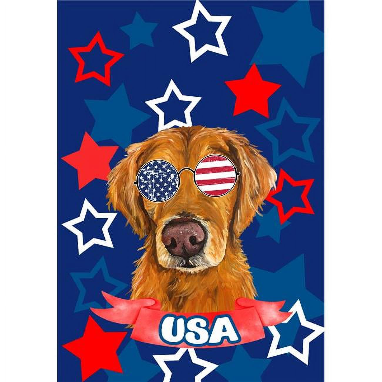 Golden Retriever HHS Patriotic Garden Flag, Red - Walmart.com