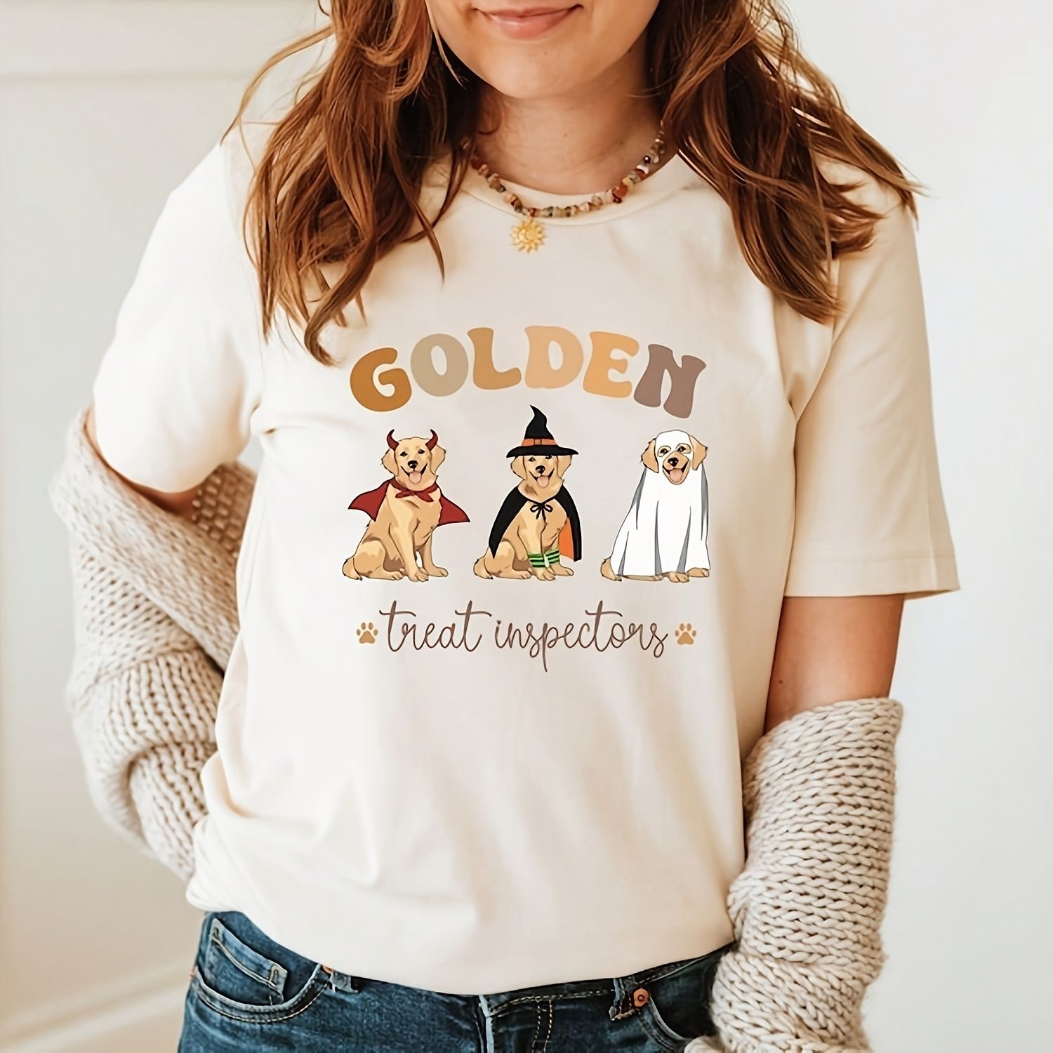 Golden Retriever Halloween S1Hirt, Treat Inspectors S1Hirt, Dog ...