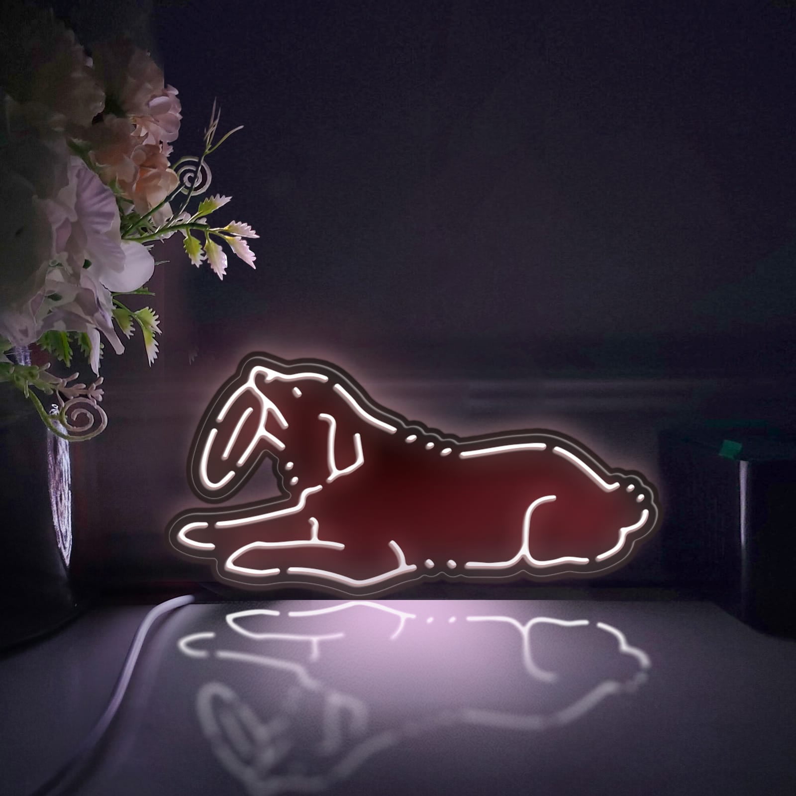 Golden Retriever Holding A Frisbee Led Light Box, Dimmable Neon-Like ...