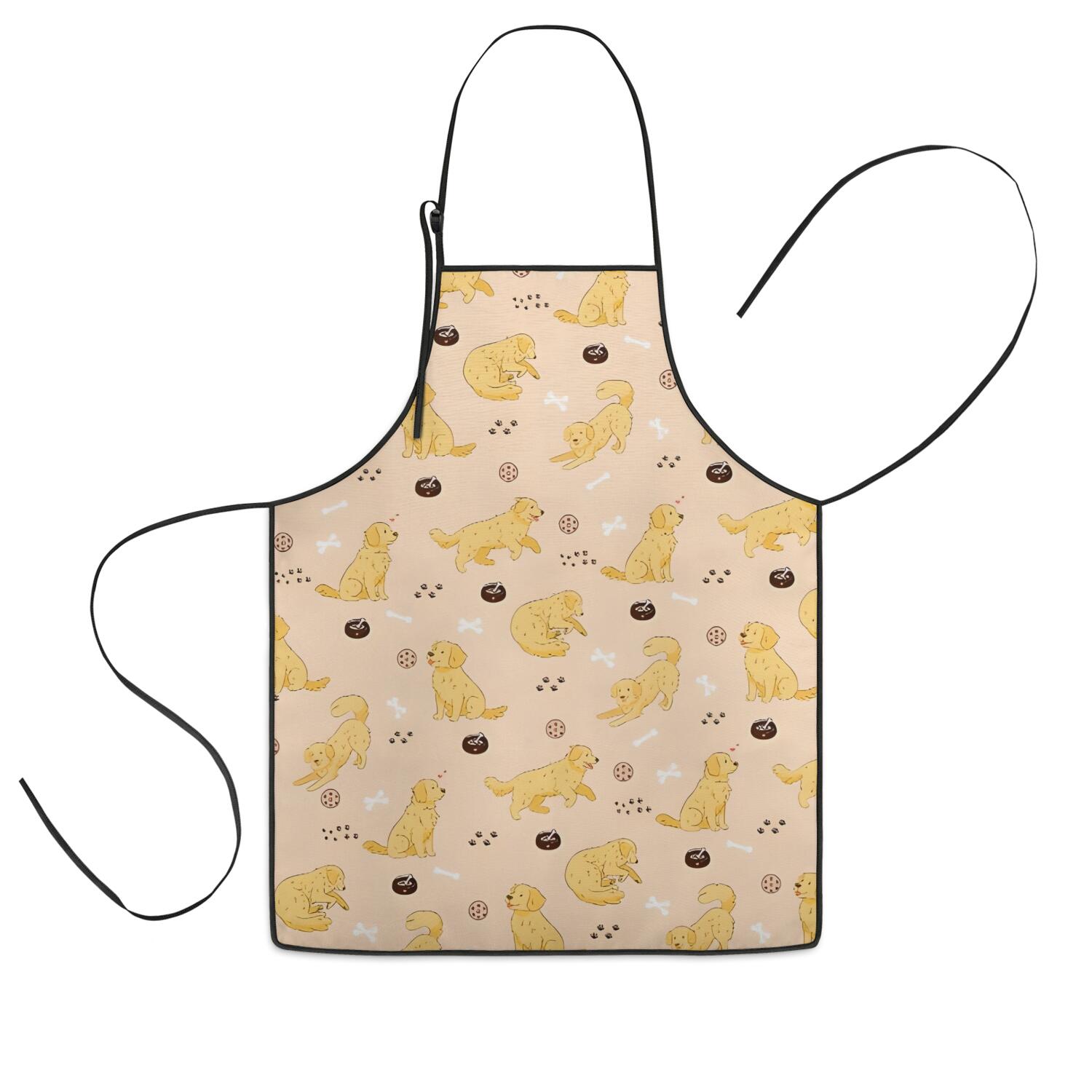 Golden Retriever Kids Aprons for Girls and Boys,Adjustable Neck Strap ...