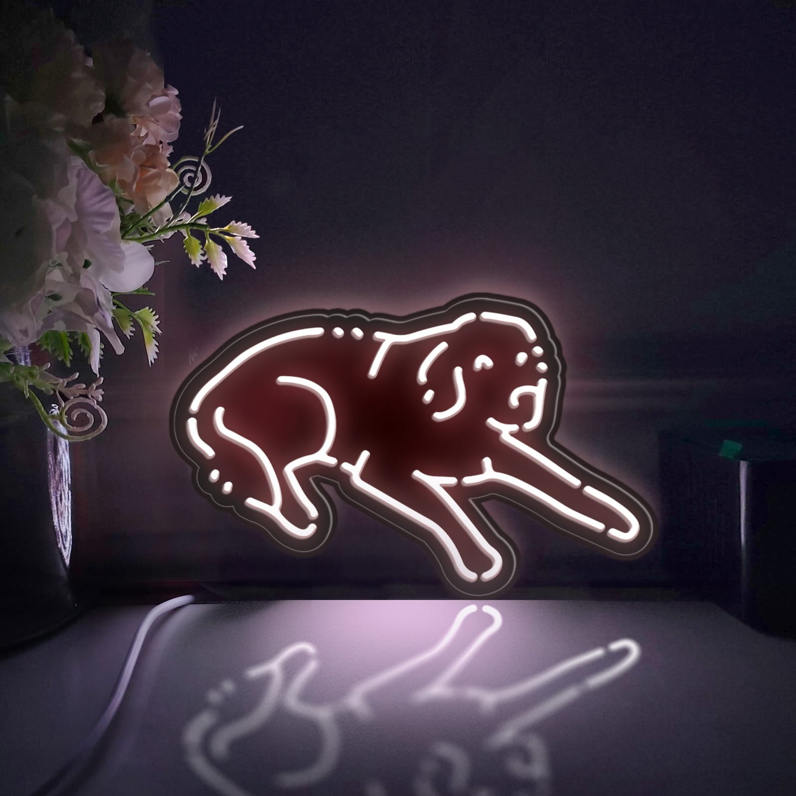 Golden Retriever Led Light Box, Dimmable Neon-Like Light Signs USB ...