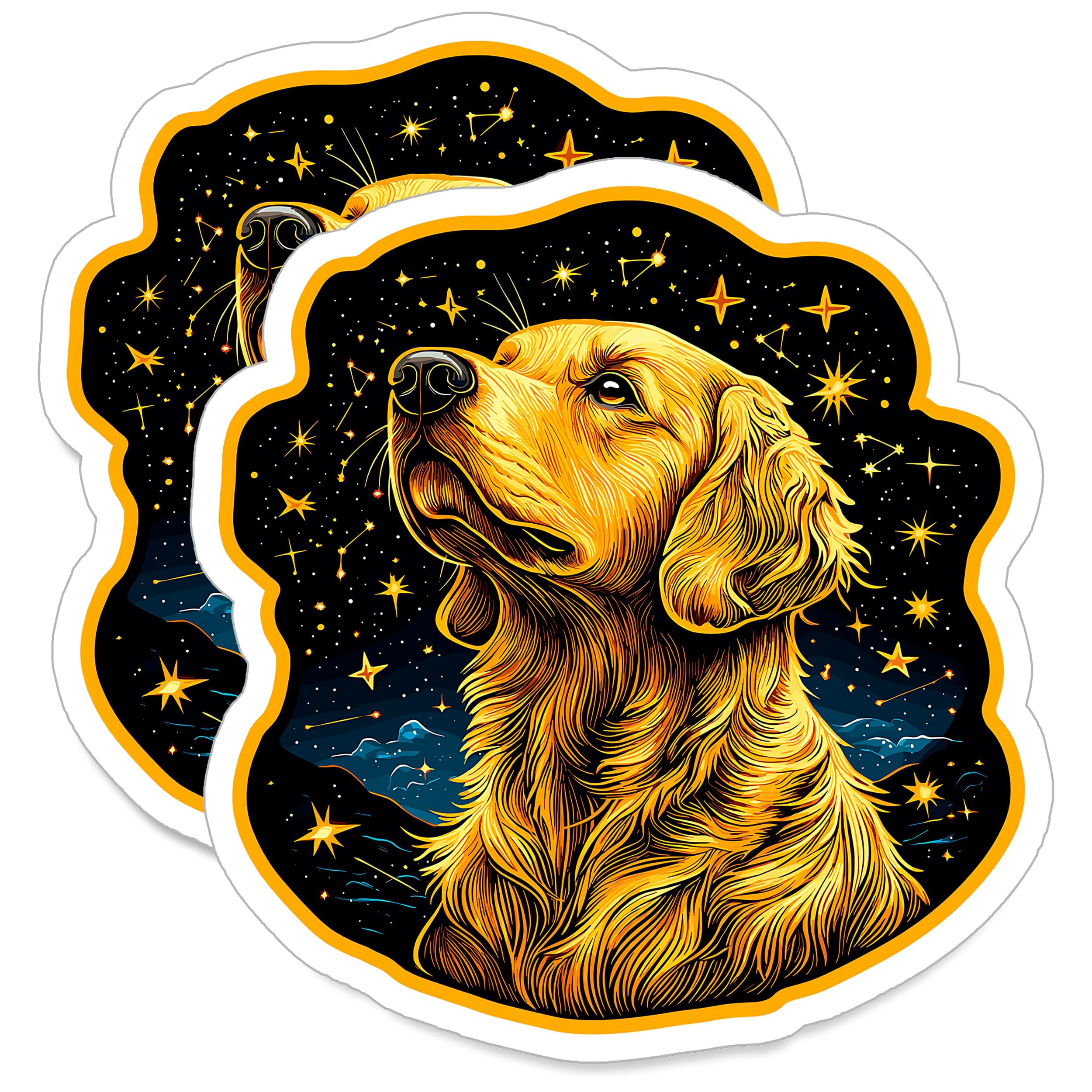 Golden Retriever Magnet 2 Pack 4 Inch - Fun Breed Refrigerator Magnets ...