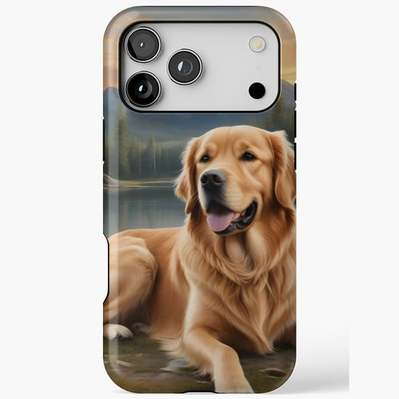 Golden Retriever Mountain Case for iPhone 11 12 13 14 15 16 17 Pro Max ...