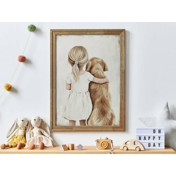 Dog Bathroom Wall Art Golden Retriever Poster Cute Animal Pet Vanity ...