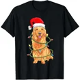 Golden Retriever Pajama Holiday Pup Cute Festive Winter Style Tee ...