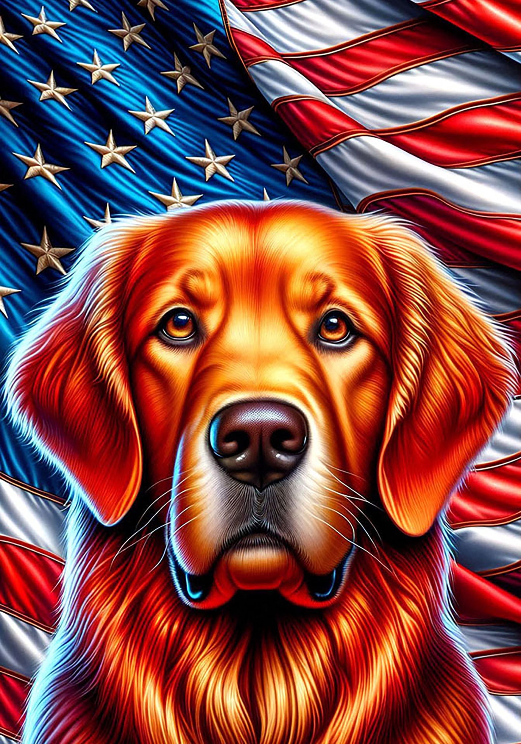 Golden Retriever Red - Best of Breed DCR Patriotic III Outdoor Garden ...