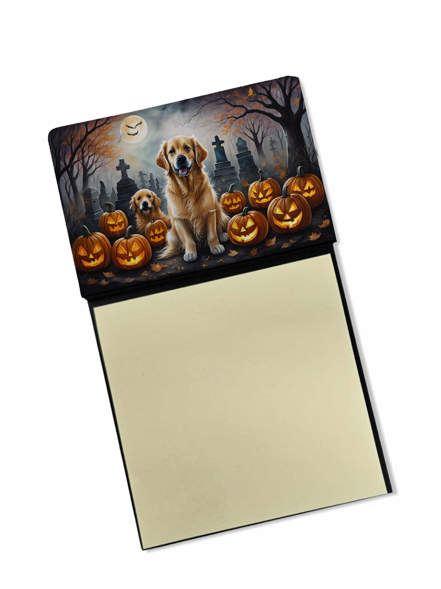 Golden Retriever Spooky Halloween Sticky Note Holder 3.25 in x 5.25 in ...