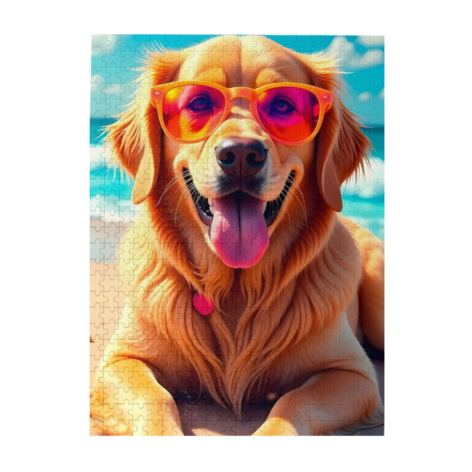 Golden Retriever Sunglasses 1000-Piece Wooden Jigsaw Puzzle for Adults ...